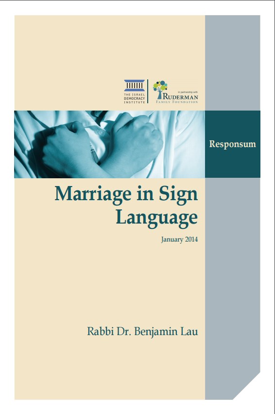 Marriage in Sign Language - The Israel Democracy Institute